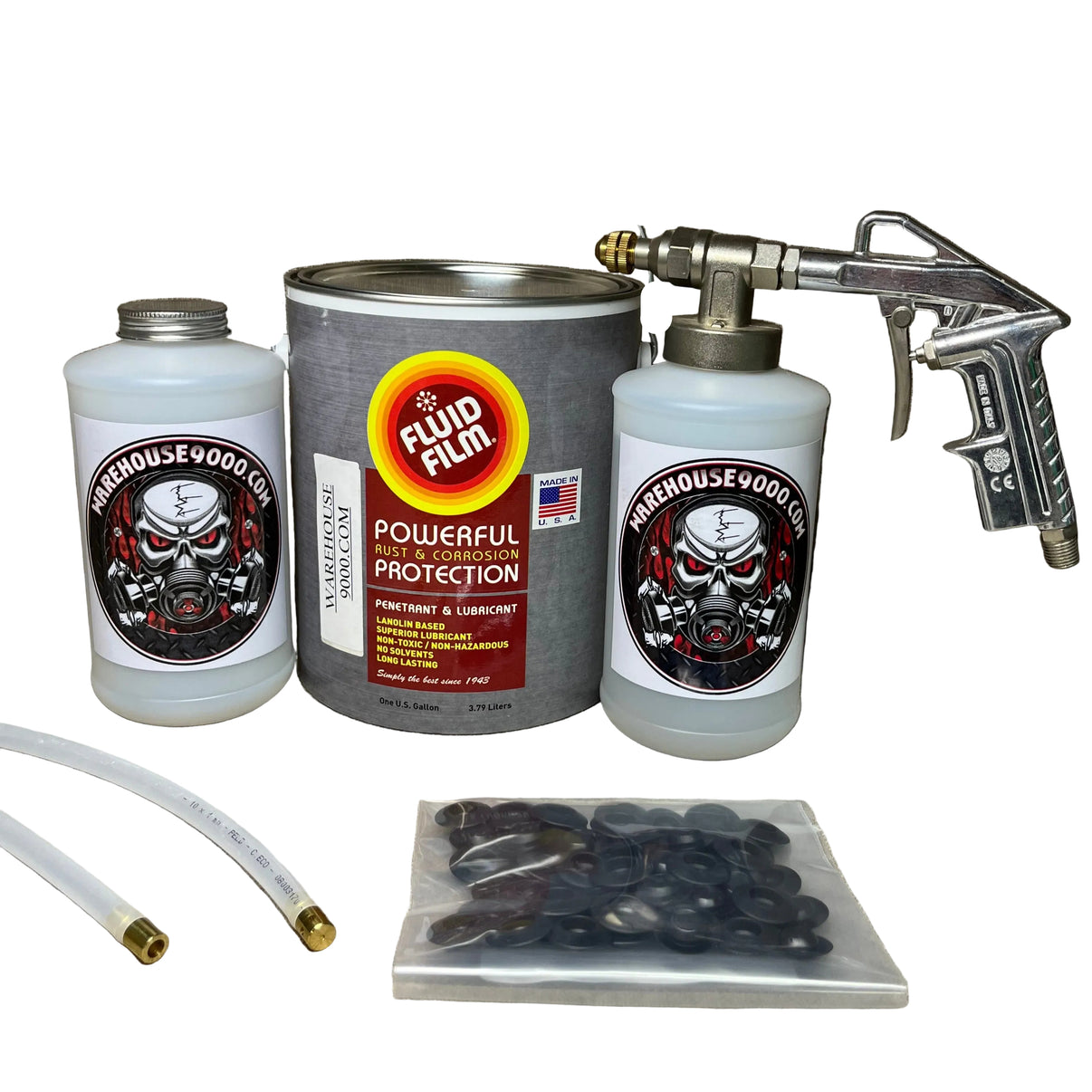 1 Gallon Fluid Film Amber, Pro Undercoating Spray Gun, 2 Spray Wands ...