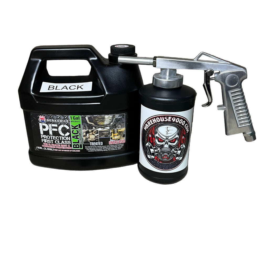 1 Gallon PFC Black, Standard Economy Undercoating Spray Gun, 1 Quart B ...