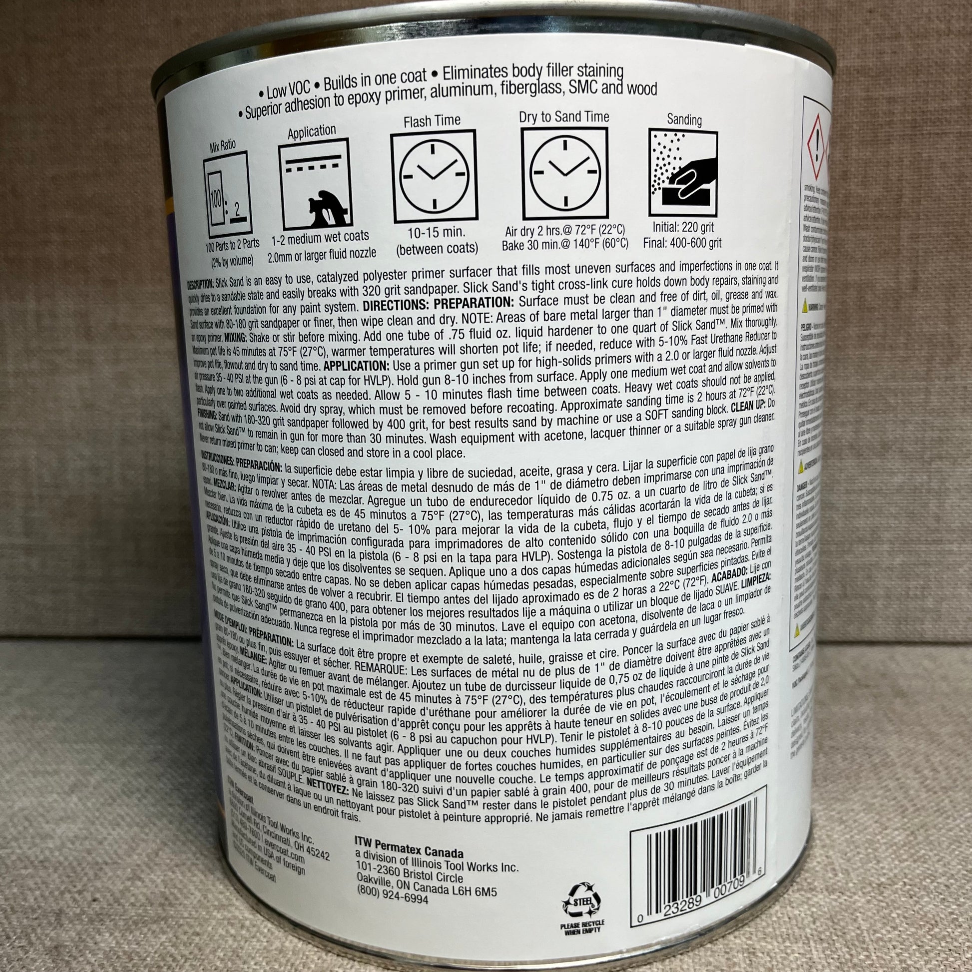 Evercoat Slick Sand Polyester Primer Surfacer (128 Fl. oz) with Harden ...