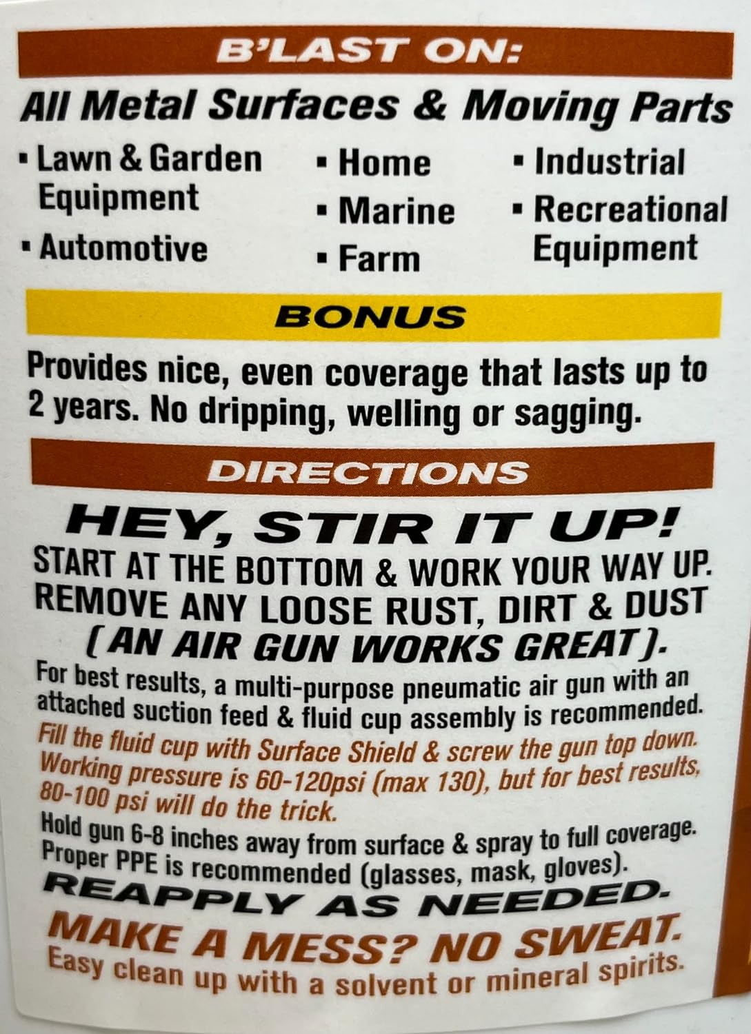 Gallon PB Blaster Surface Shield, Pro Undercoating Spray Gun, 2 Wands ...